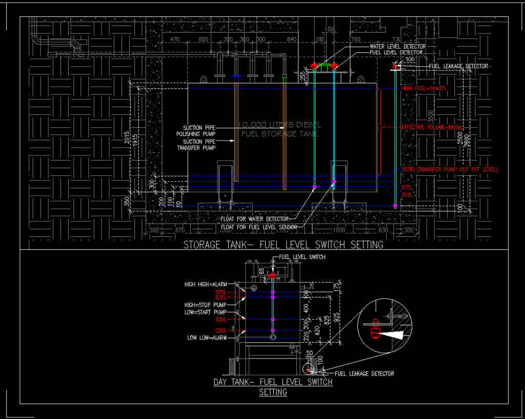 Setting Level Switch for fuel storage tank - Mepengineerings