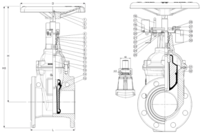 AutoCAD Drawing of Gate Valve - Mepengineerings